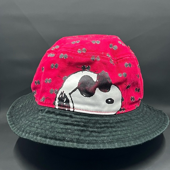 Peanuts | Accessories | Snoopy Red And Black Snoopy Bucket Hat | Poshmark